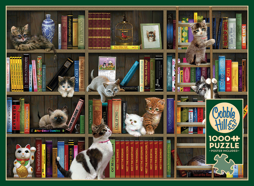 Kitty Librarians - Puzzle - 1000 piece - Cobble Hill Company — Cobble ...