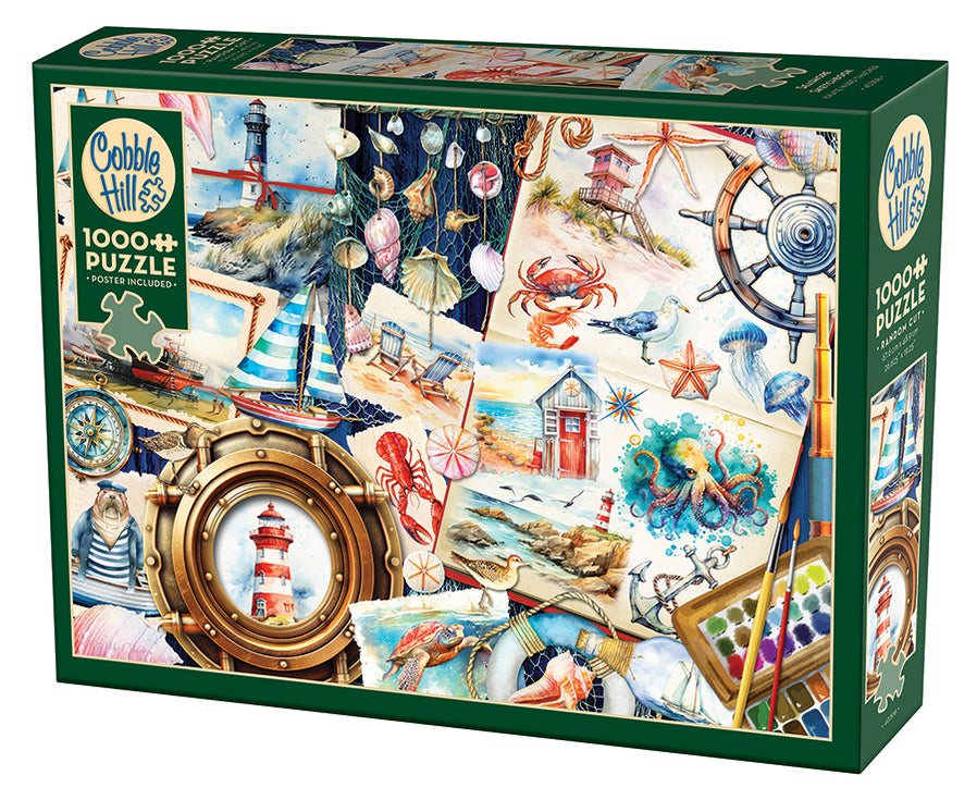 Seashore Sketchbook - Puzzle - 1000 piece - Cobble Hill Company ...