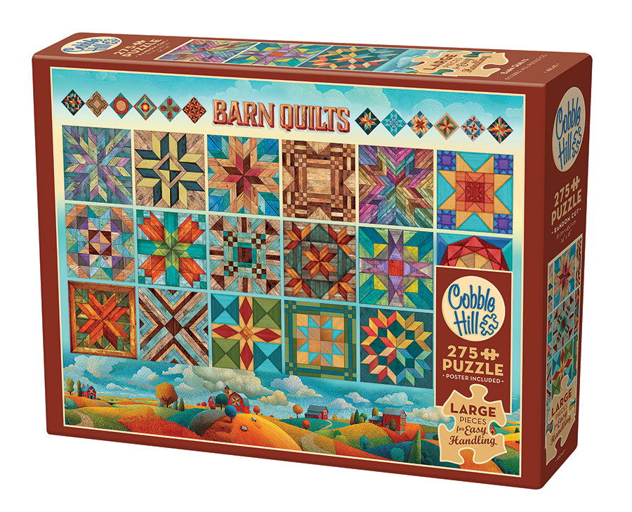 Barn Quilts | Easy Handling 275 Piece | AI Assistance — Cobble Hill Puzzles