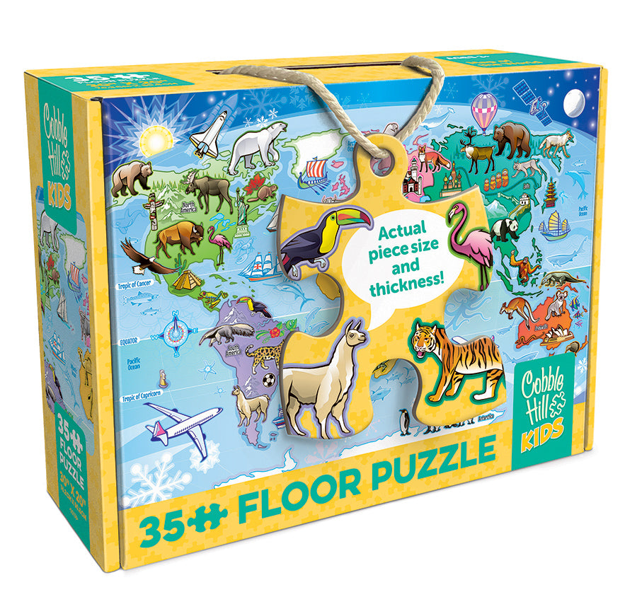 Map of the World | Floor Puzzle 35pc | 55138 | Cobble Hill Puzzles ...