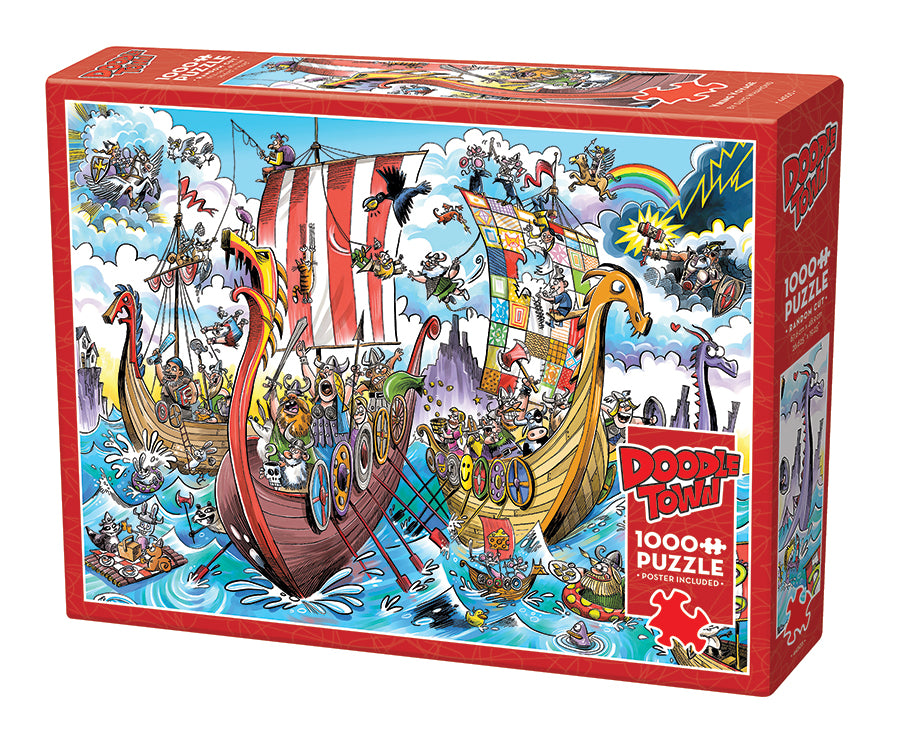 DoodleTown: Viking Voyage 1000 piece jigsaw| 44505 |Cobble Hill Puzzles ...