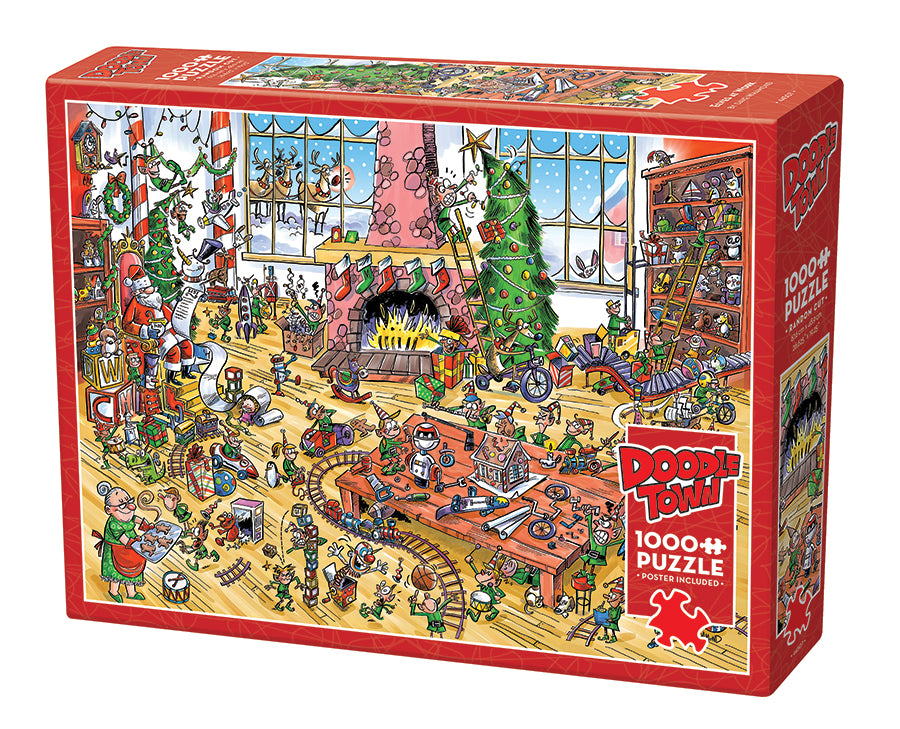 DoodleTown: Elves at Work 1000 piece jigsaw| 44507 |Cobble Hill Puzzles ...
