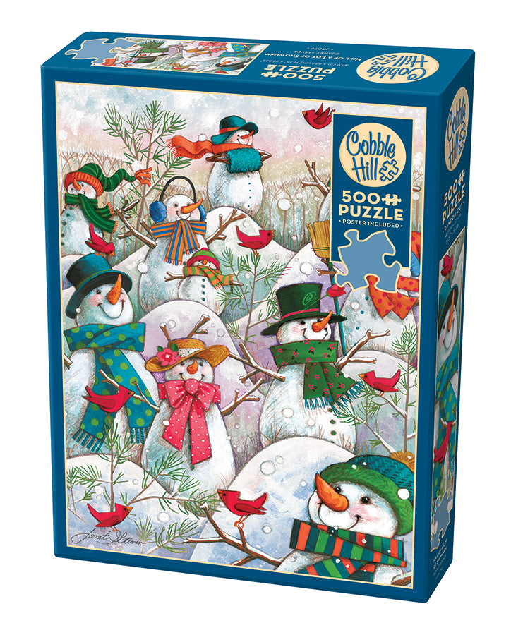 Hill of a Lot of Snowmen 500 piece jigsaw| 45028 |Cobble Hill Puzzles ...